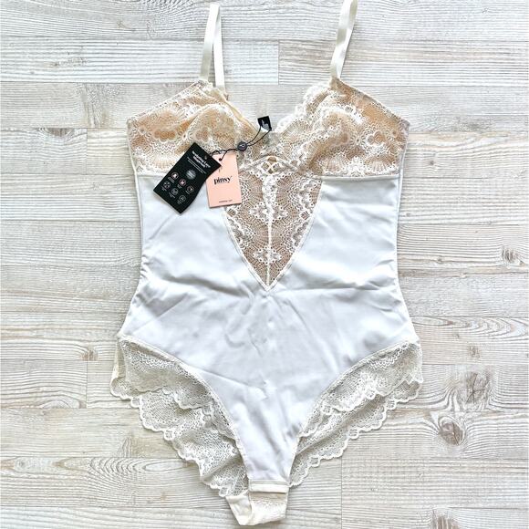 Pinsy | Tops | New Pinsy Sculpting Lace Shapesuit Creamwhite Large Long | Poshmark